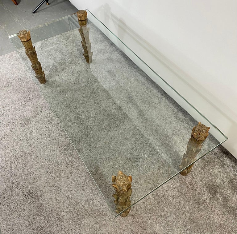 Serge Roche Style Palm Tree Legs Design Coffee or Cocktail Table with ...