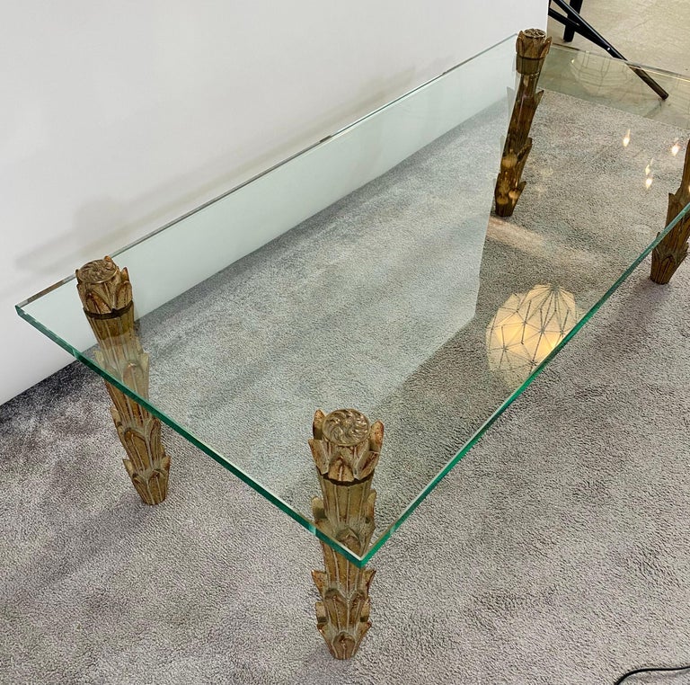 Serge Roche Style Palm Tree Legs Design Coffee or Cocktail Table with ...