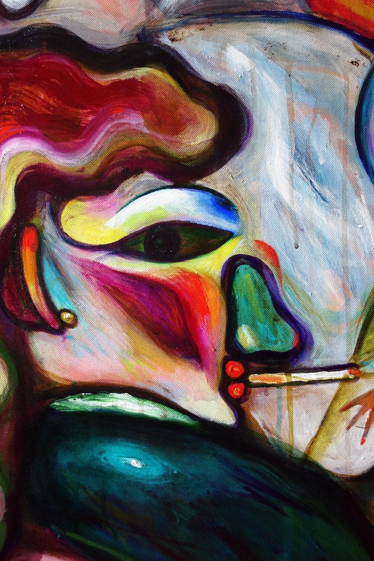 Sergey Bondarev - Cafe of Dancing Lights . Acrylic on Canvas Color Red ...