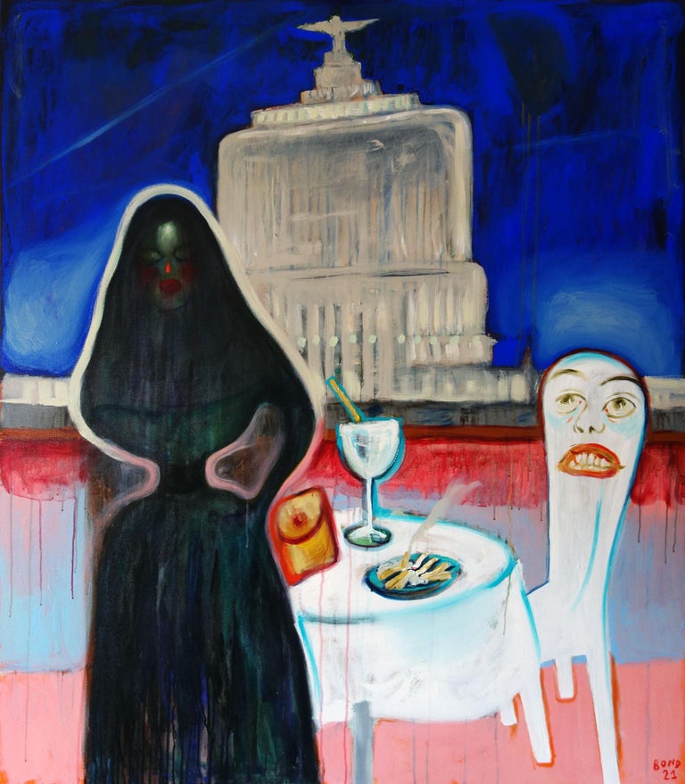 Sergey Bondarev - Dinner . Painting Decorative Abstract Nude Colorful ...
