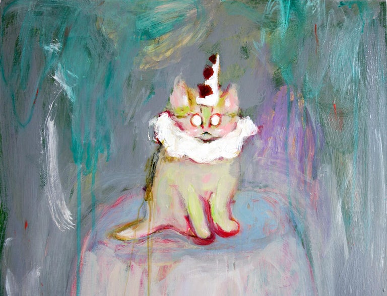 Sergey Bondarev - Kitten Pierrot . Portrait Acrylic Cat Impressionism ...