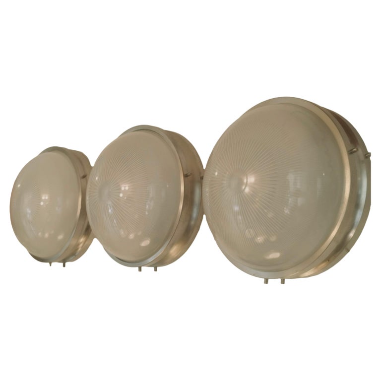 Sergio Mazza for Artemide Set of Three "Sigma" Wall Lamps, Italy 1960s ...