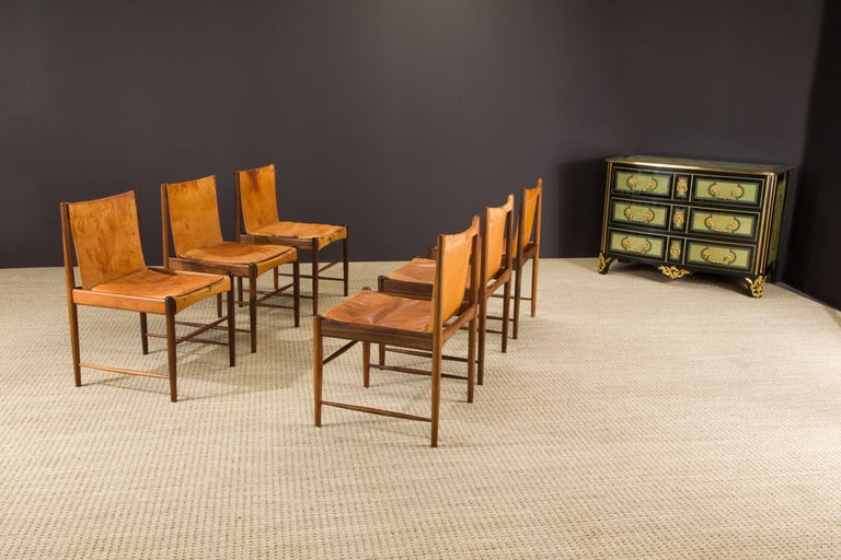 Sergio Rodrigues for Oca Jacaranda and Leather Cantu Chairs, c 1959 ...