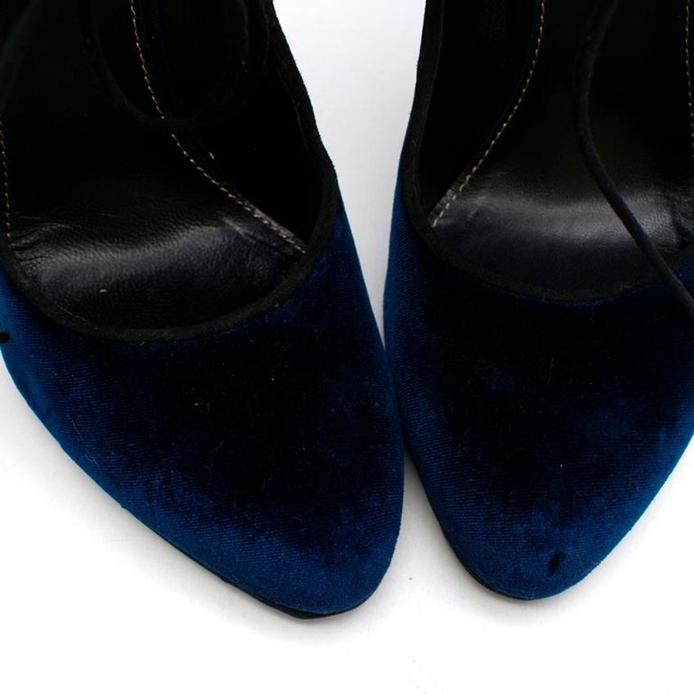 Sergio Rossi Blue Velvet Creatures of The Night Butterfly Pumps - Size ...
