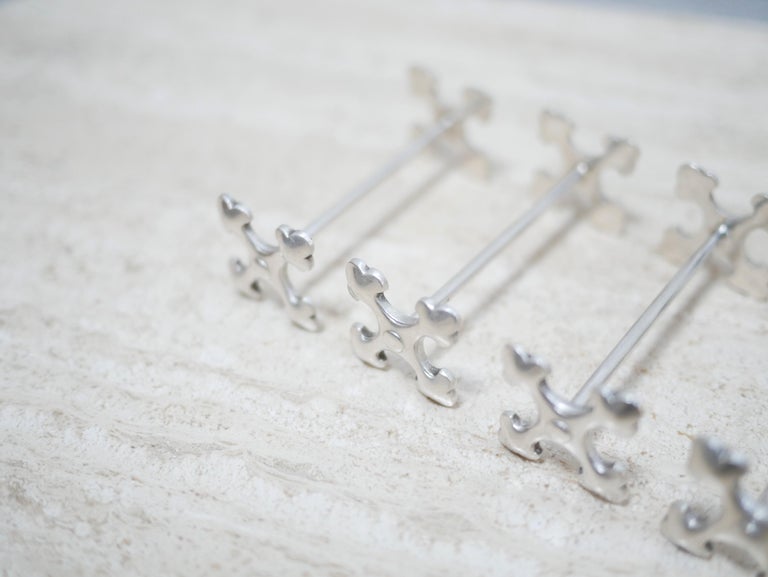 Series of 10 Vintage Knife Rests in Silver Metal Edited by Christofle ...
