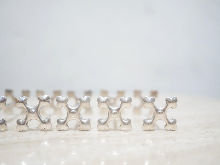 Series of 10 Vintage Knife Rests in Silver Metal Edited by Christofle ...