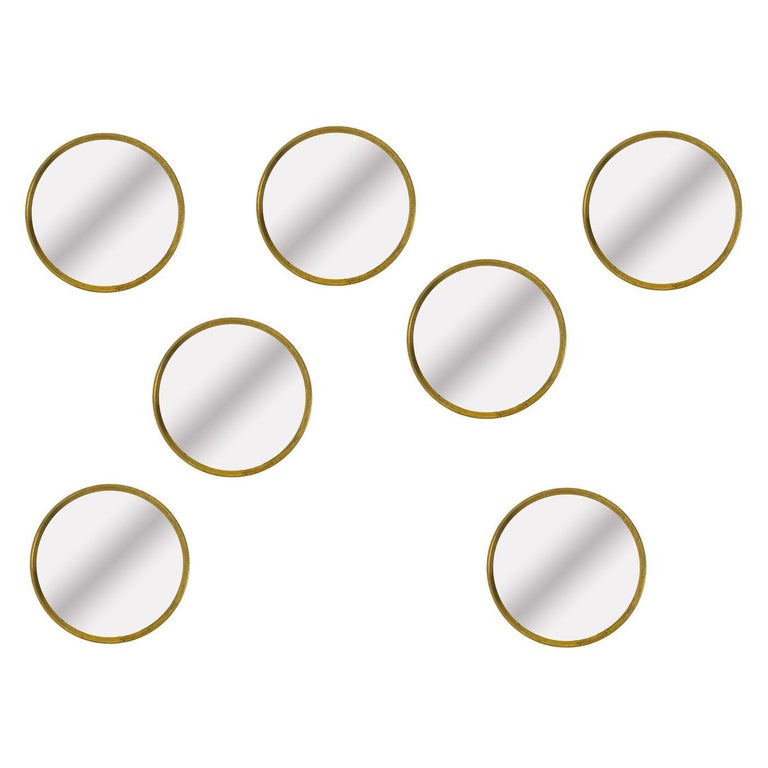 Series of Seven Mirrors in Gilt Brass, 1970’s at 1stDibs