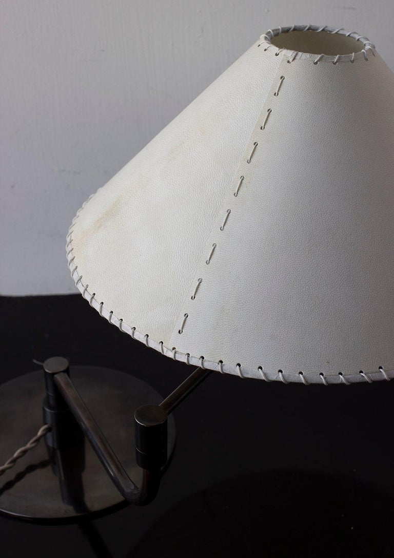 Series04 Pivot-Arm Desk Lamp, Dark Patinated Brass, Goatskin Parchment ...