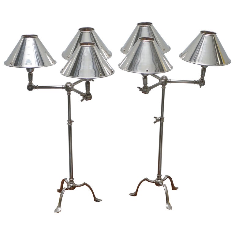 Seriously Cool Articulated Vintage Solid Polished Metal Triple Shade ...
