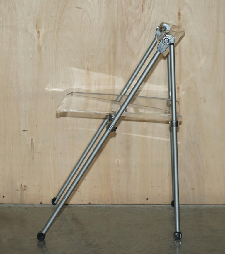 Seriously Cool over Engineered Metal and Lucite Folding Office Chair ...