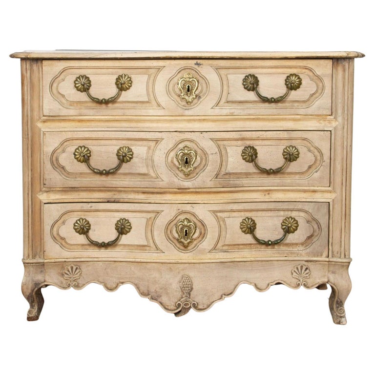 Serpentine Bleached Walnut Commode For Sale at 1stDibs