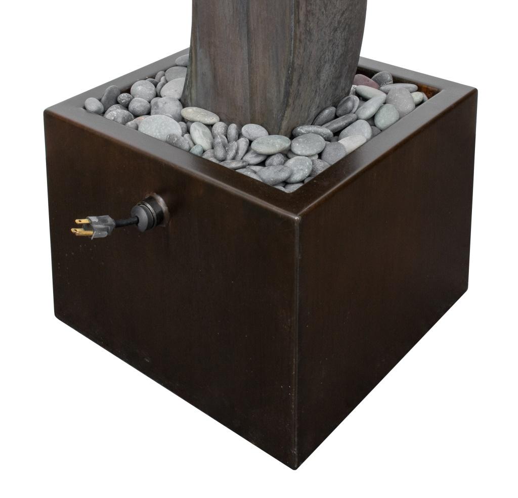 Serpentine Bronze and Pebble Fountain Sculpture For Sale at 1stDibs