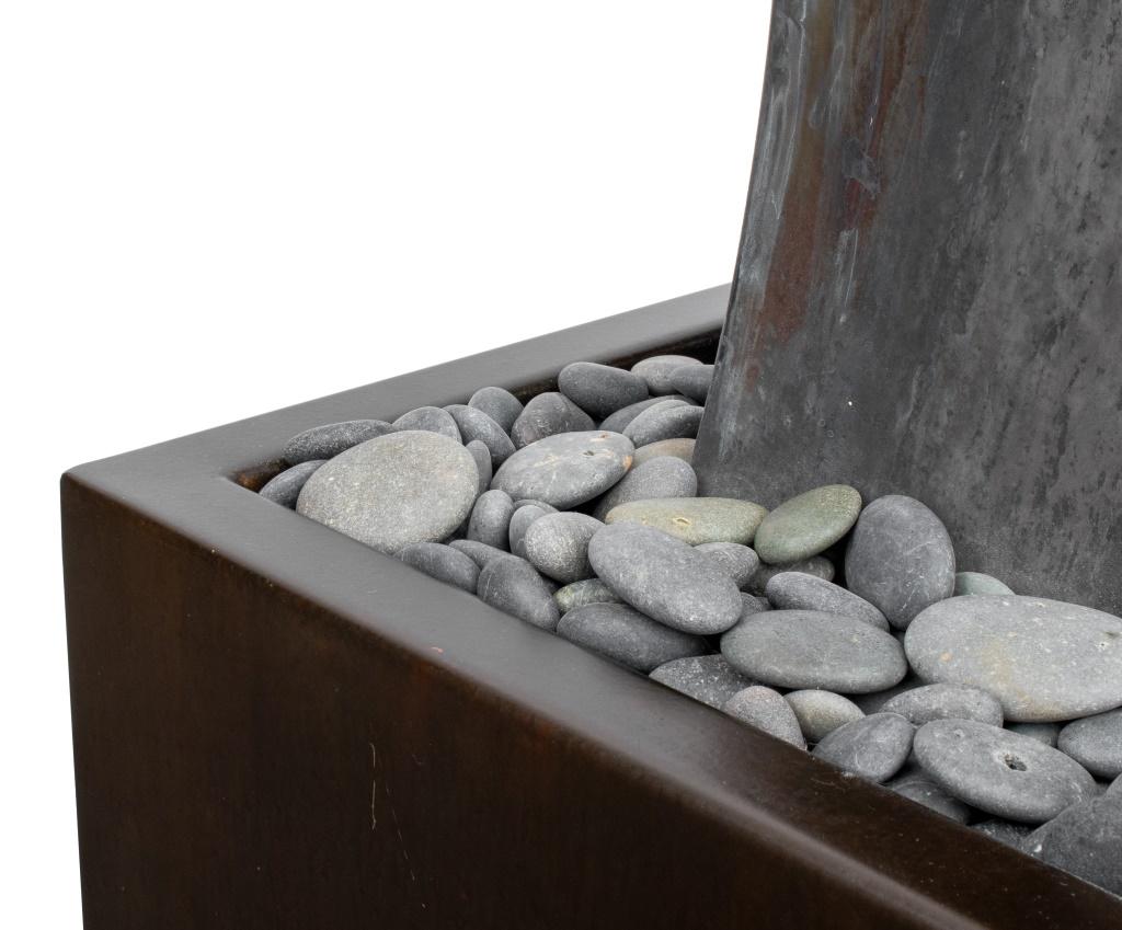 Serpentine Bronze and Pebble Fountain Sculpture For Sale at 1stDibs