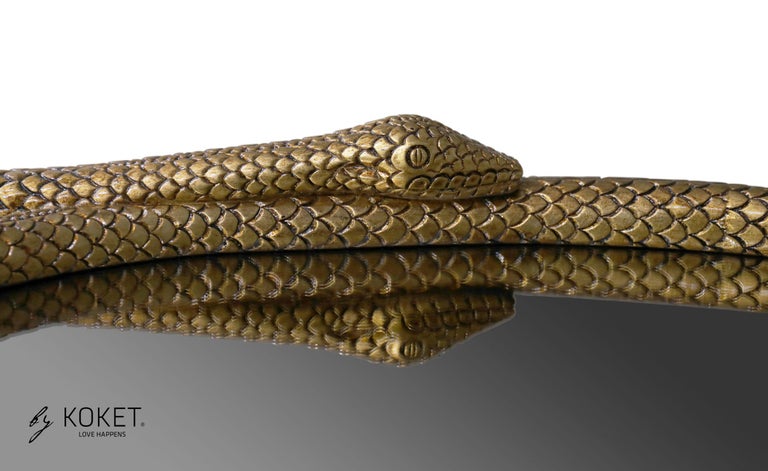 Serpentine II Mirror in Broken Gold Leaf With High Gloss Finish For ...