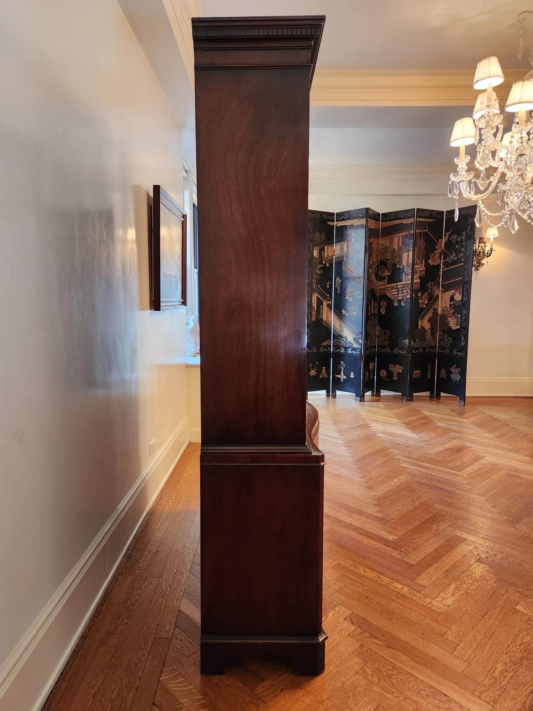 Serpentine Mahogany Breakfront Cabinet by Fancher Furniture Co., 20th ...