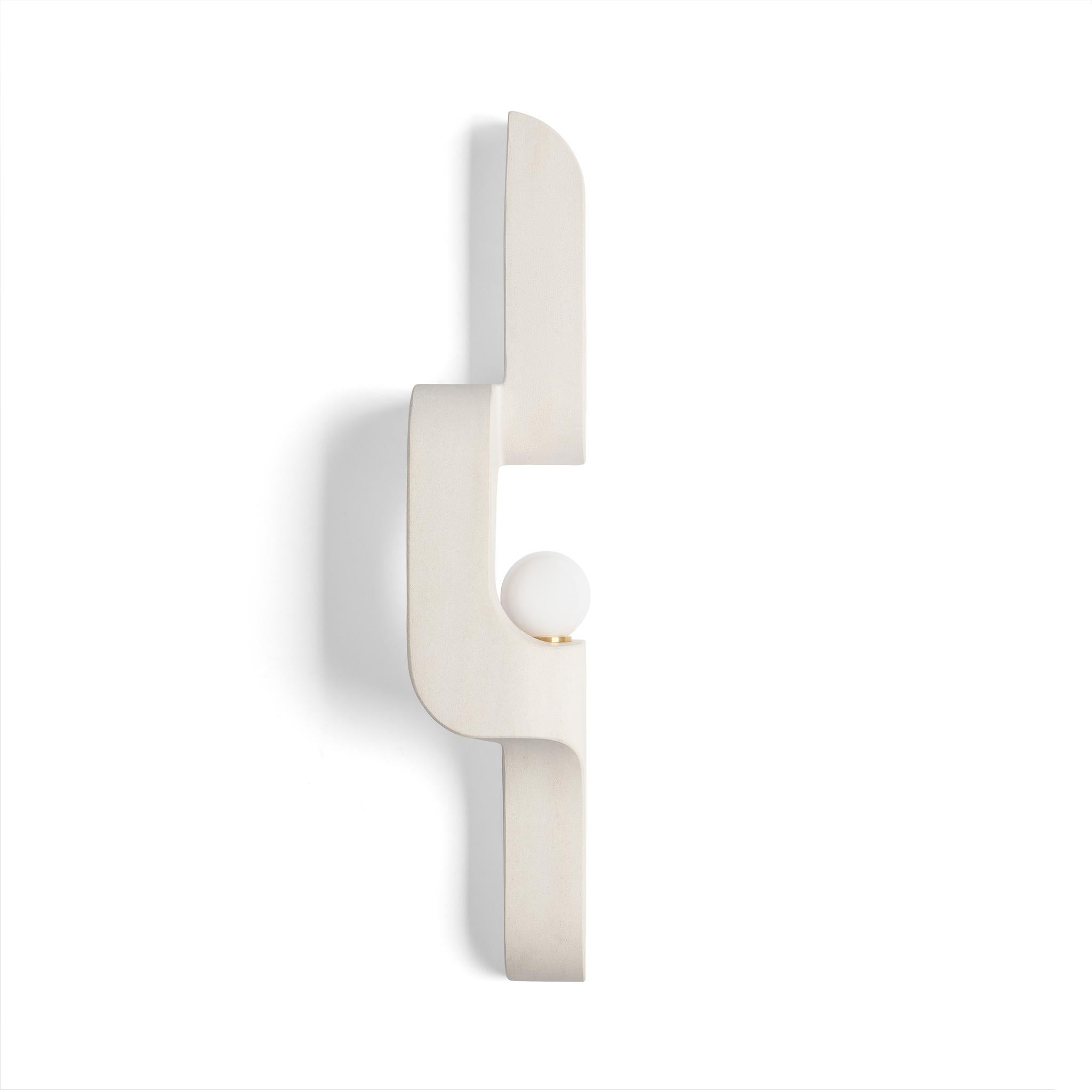Serpentine Vertical Stone Wall Sconce - Mirrored pair For Sale at 1stDibs
