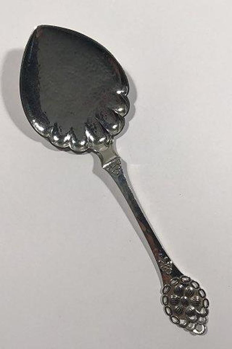 Serving Spoon Danish Silver 1915 "Floral Motif" For Sale at 1stDibs