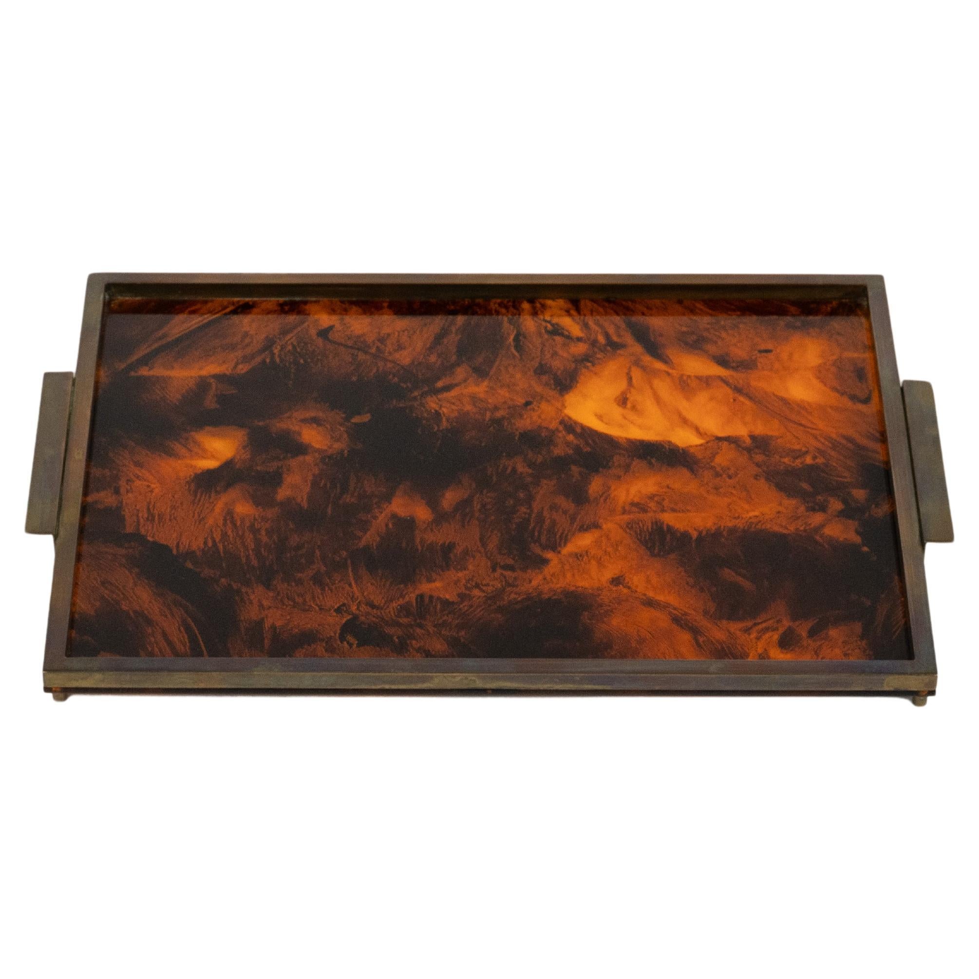 Serving Tray Faux Tortoiseshell and Brass Christian Dior Style, Italy ...