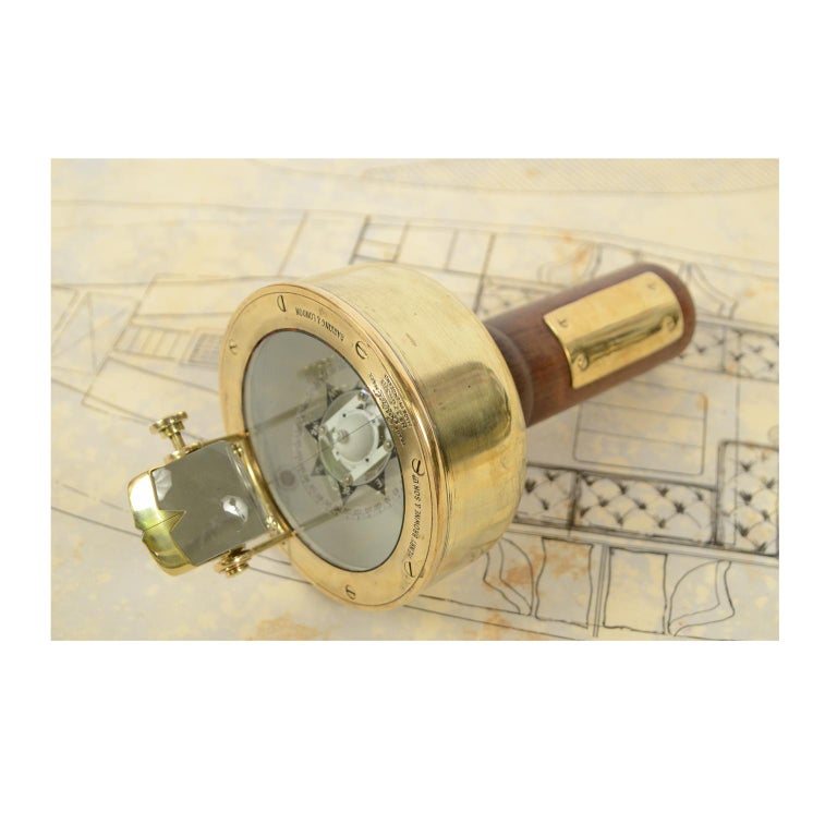 Sestrel Compass Late 19th Century, Brass and Wood at 1stDibs