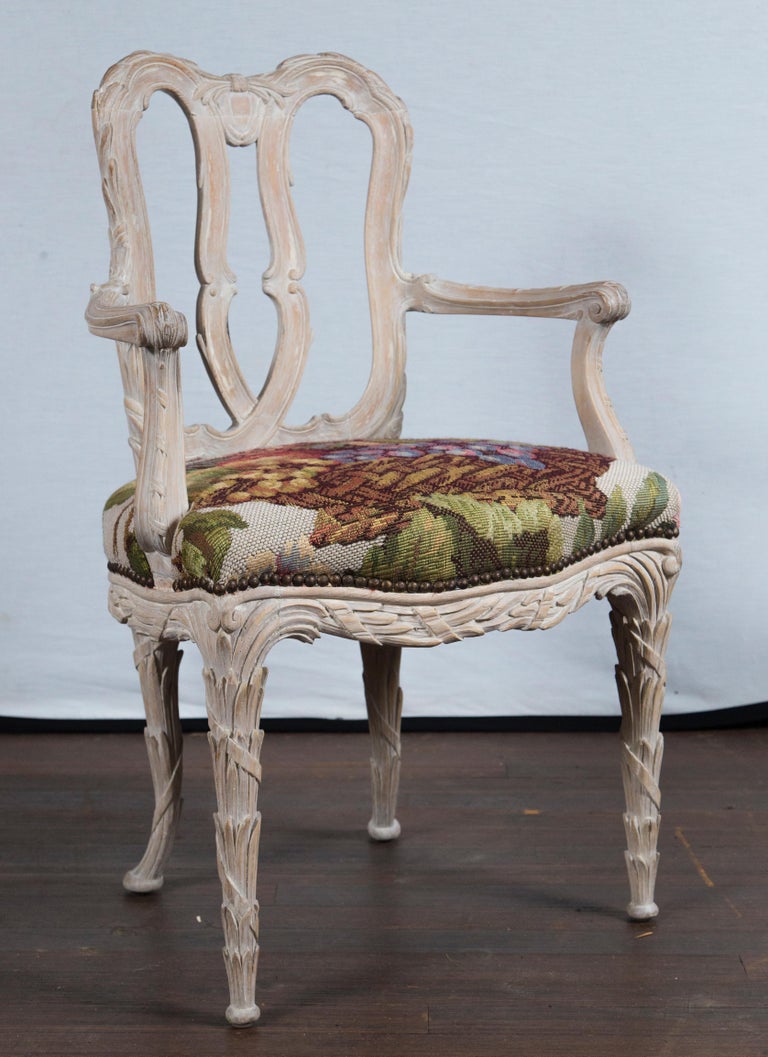 Set of 10 Carved Wood Dining Chairs, Serge Roche Style at 1stDibs