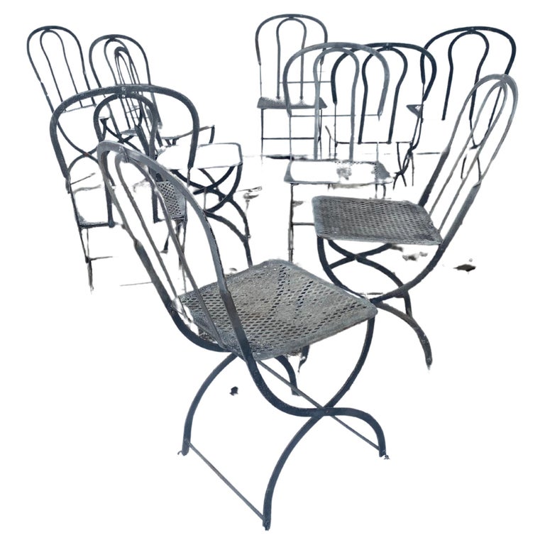 Set 10 Iron / Metal French Bistro Cafe Chairs.. Classic Design.. For ...