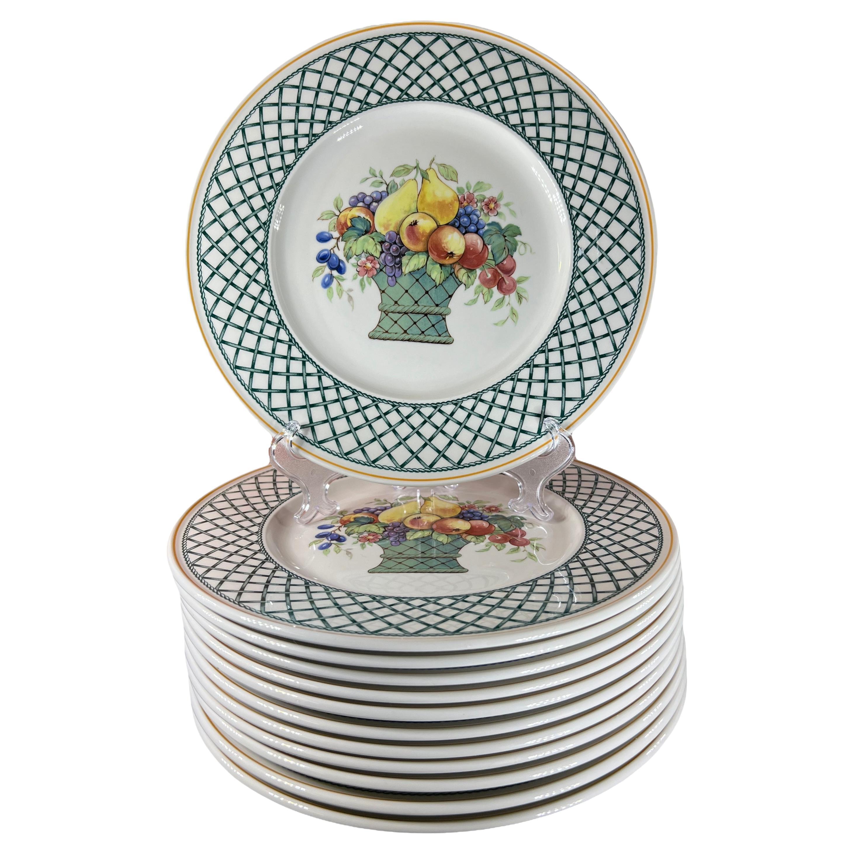 Set 6 dinner plate Basket Garden Villeroy Boch For Sale at 1stDibs