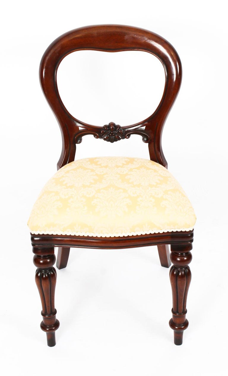 Set 12 Victorian Style Balloon Back Mahogany Dining Chairs, 20th ...