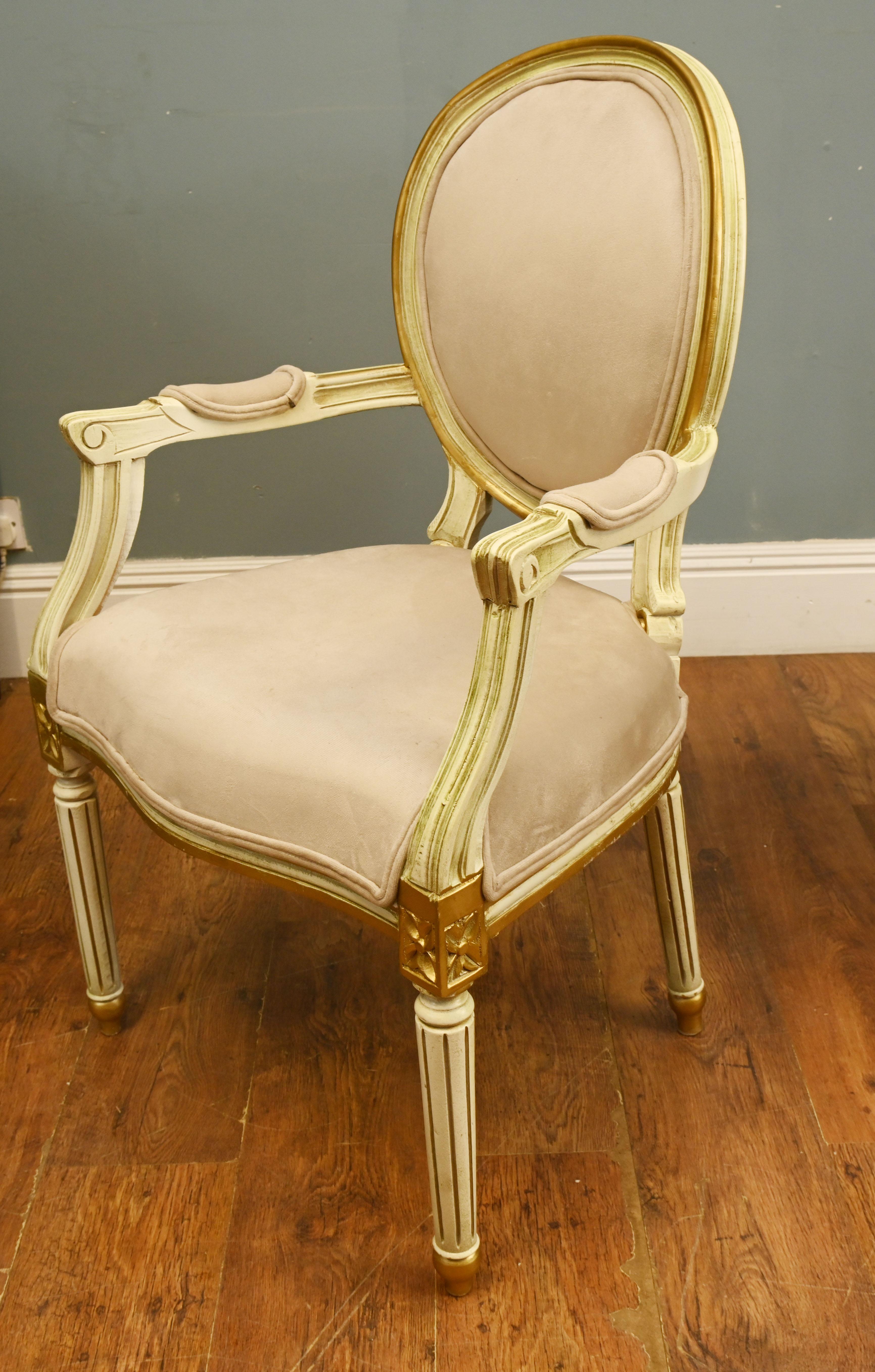 Set 14 French Louis XVI Dining Chairs Painted For Sale at 1stDibs