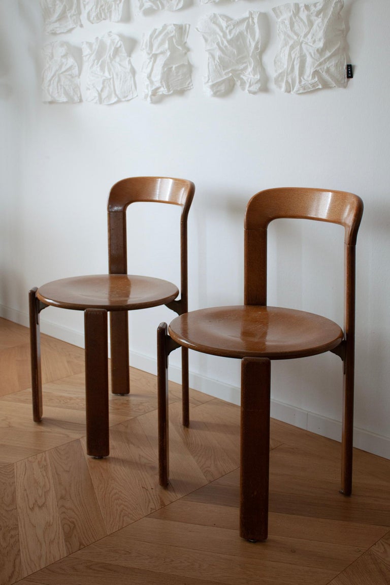 Set 1970 Bruno Rey Chairs in Beechwood by Dietiker at 1stDibs