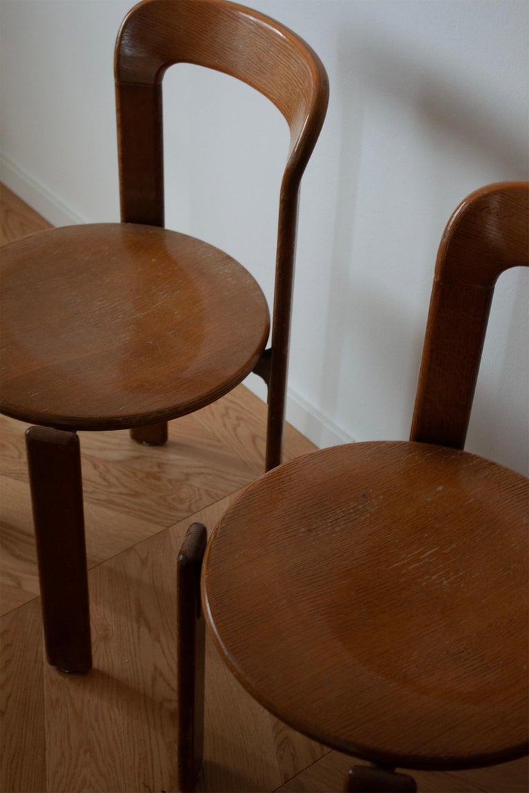 Set 1970 Bruno Rey Chairs in Beechwood by Dietiker at 1stDibs