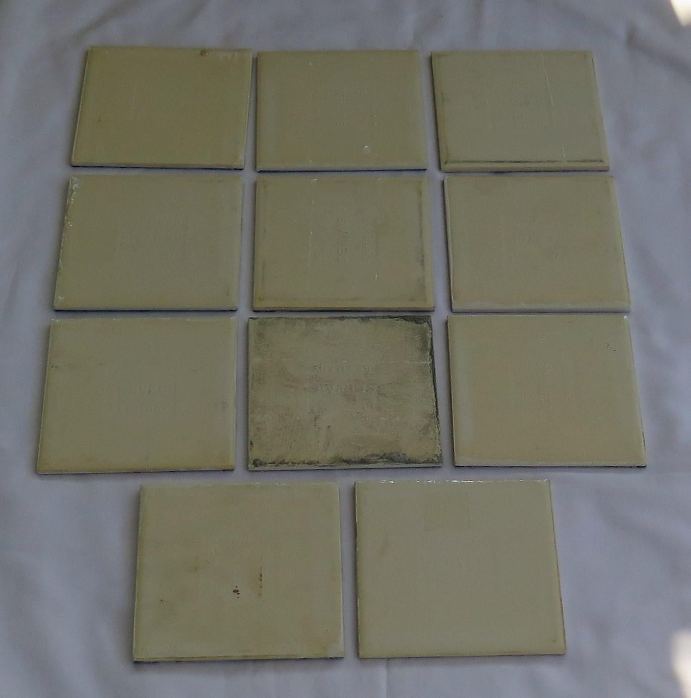 Set of Eleven Ceramic Wall Tiles by Servais of Germany Set 2, circa ...