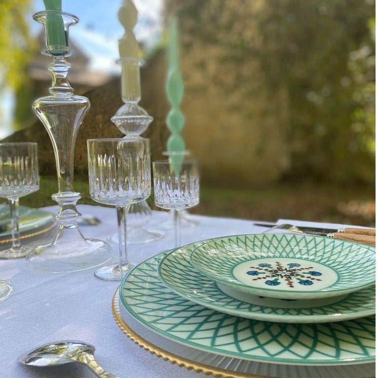 Set 2 pcs Plates Volutes collection Maison Manoï Limoges porcelain For ...