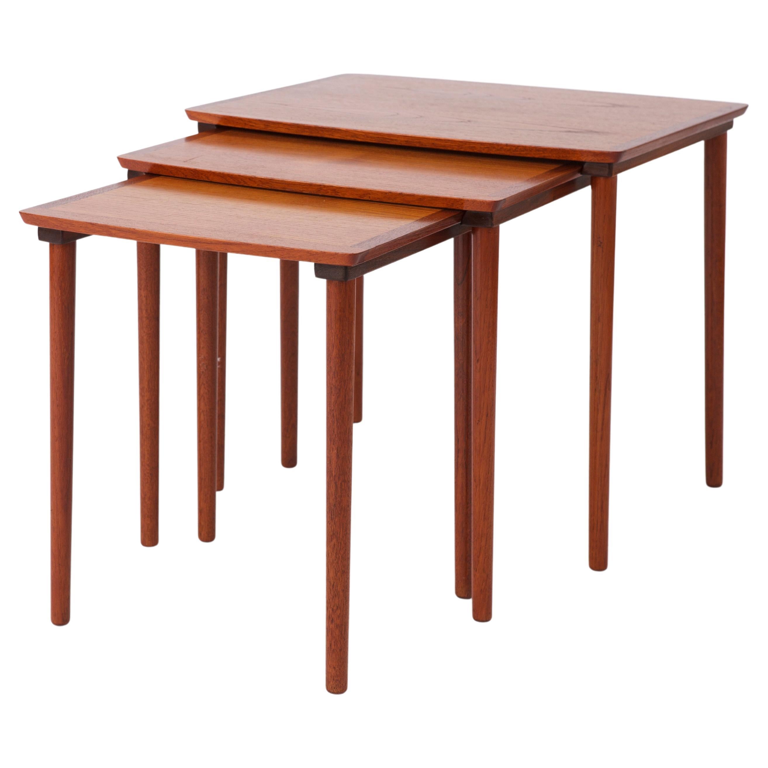 Set 3 nesting tables by Mobelintarsia, 1960s, Danish, Teak For Sale at ...