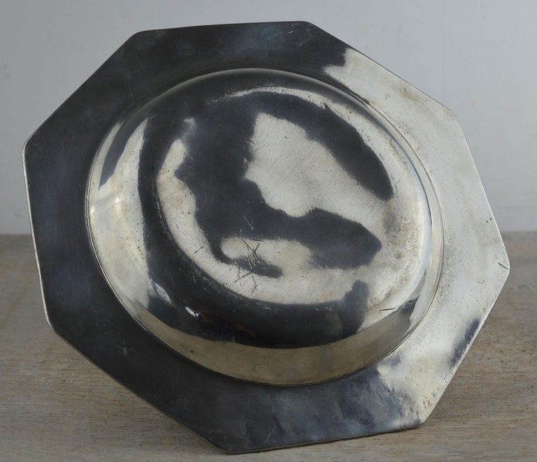 Set 4 Antique Octagonal Polished Pewter Plates, English, 18th Century ...