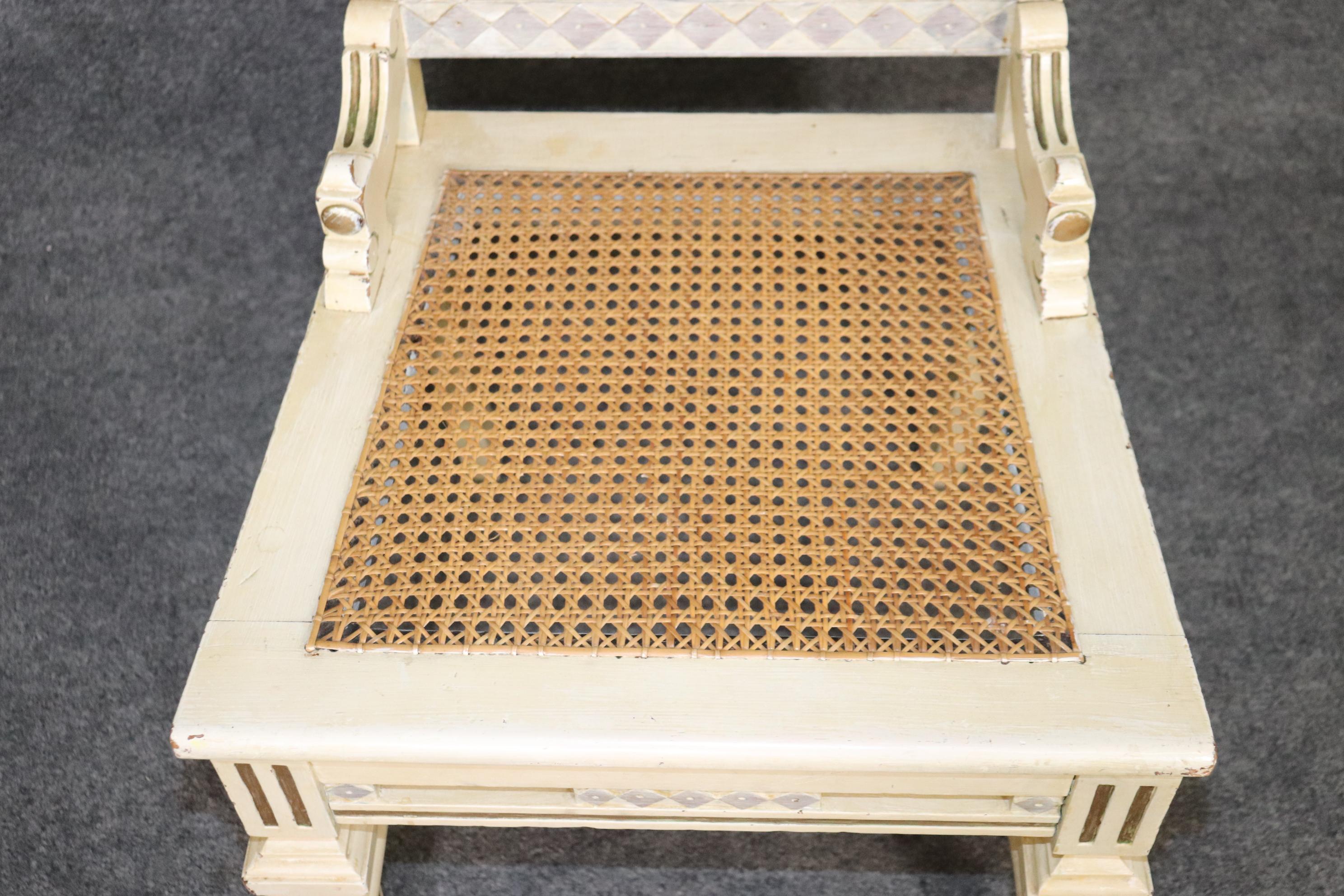 Set 4 French Country Painted Cane Seated and Cane Back Dining Chairs ...