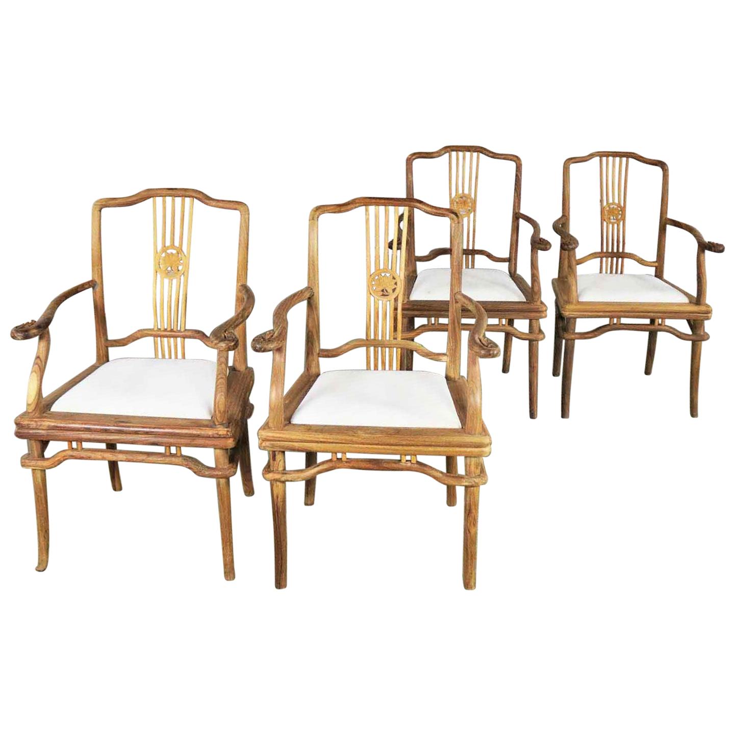 Ming Chinoiserie Red Lacquer Dining Chair For Sale at 1stDibs