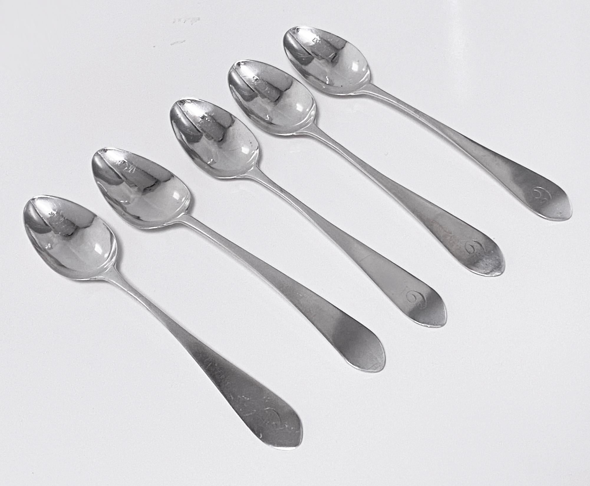 Set 5 Scottish Georgian Silver Celtic Point Spoons Edinburgh C.1800 For ...