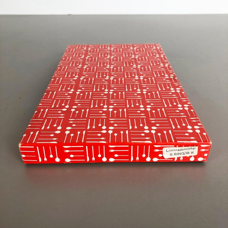 Set 6 Vintage Peter Raacke Mono Ring 18/8 Stainless Multicolor Lemonade ...