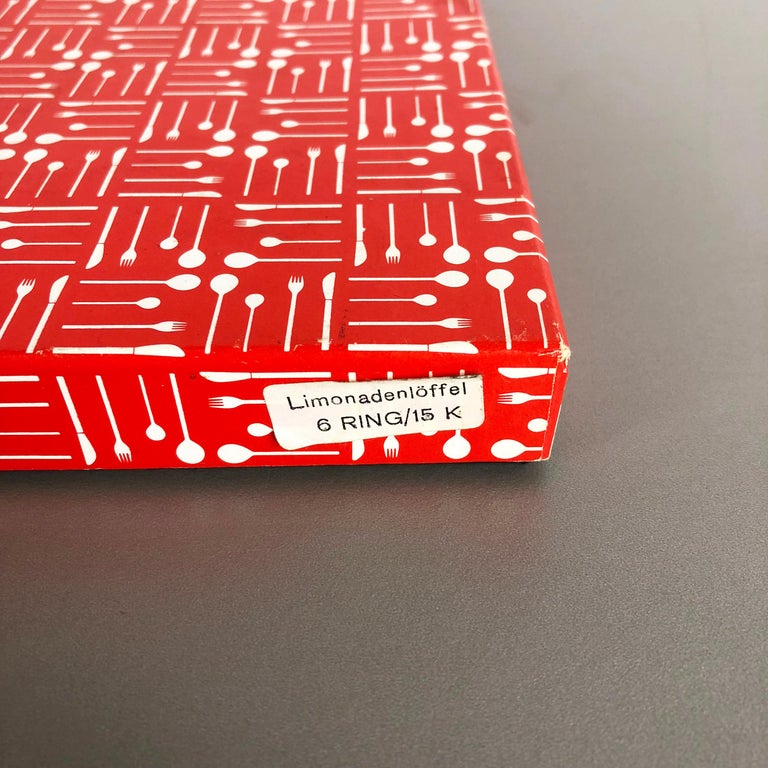 Set 6 Vintage Peter Raacke Mono Ring 18/8 Stainless Multicolor Lemonade ...