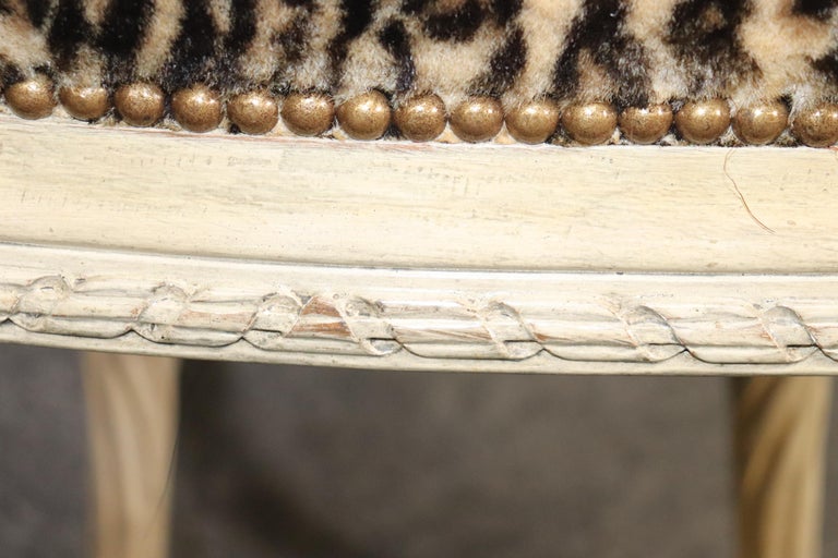 Set 8 Fine Quality Leopard Print Upholstery Painted Directoire Dining ...