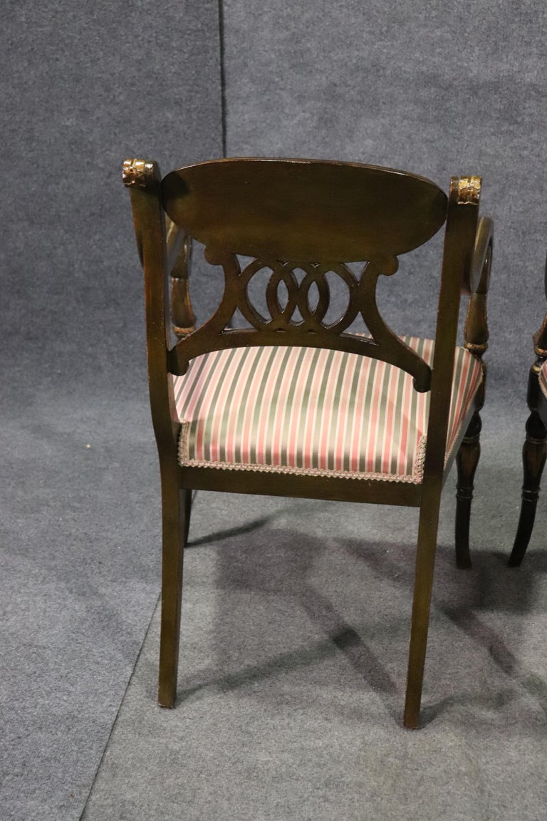 Set 8 Painted and Gilded Regency Style Dining Chairs with Musical ...