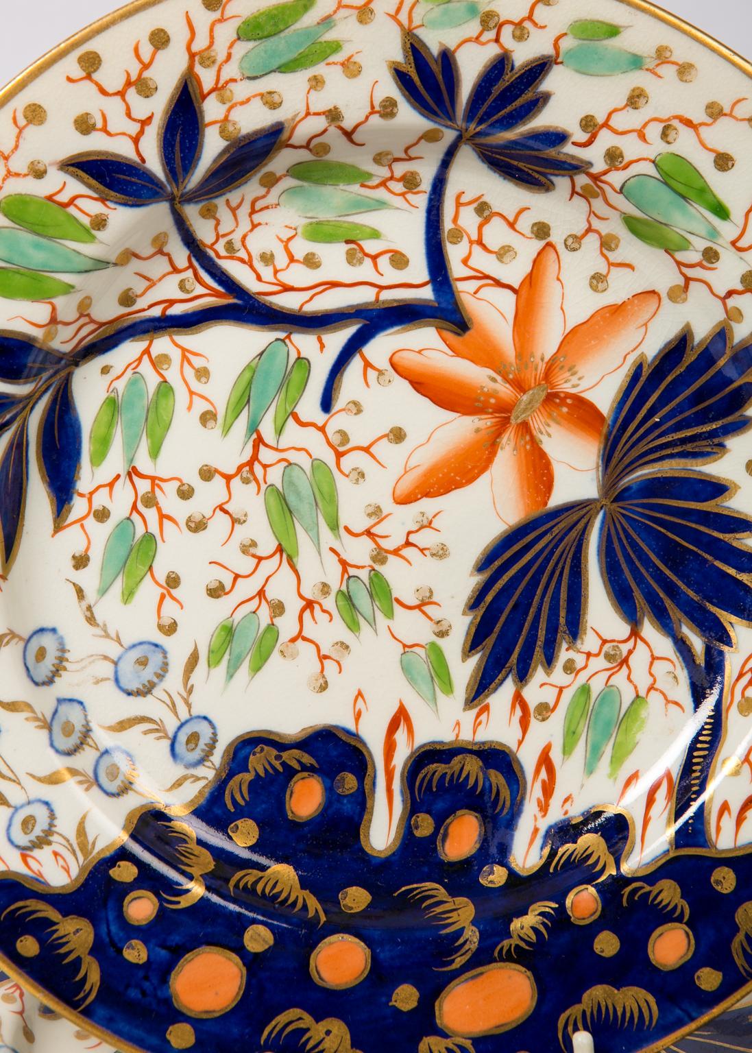 Set Dozen Antique English Imari Style Plates at 1stDibs