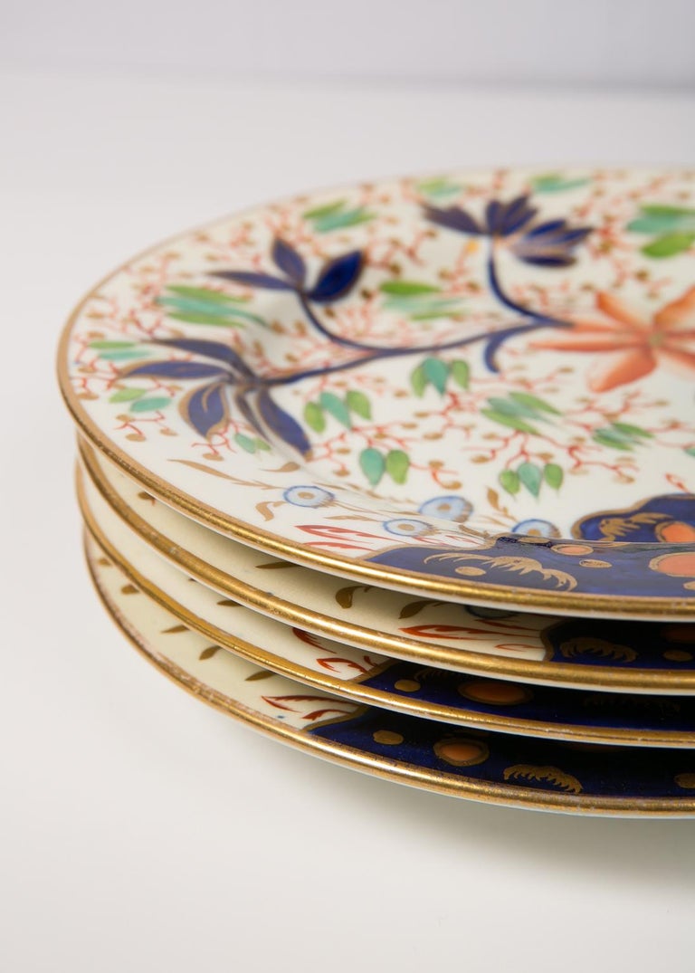 Set Dozen Antique English Imari Style Plates at 1stDibs