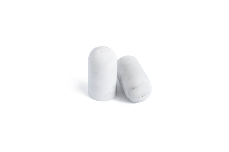 Handmade Set Bon Appétit in White Carrara Marble For Sale at 1stDibs