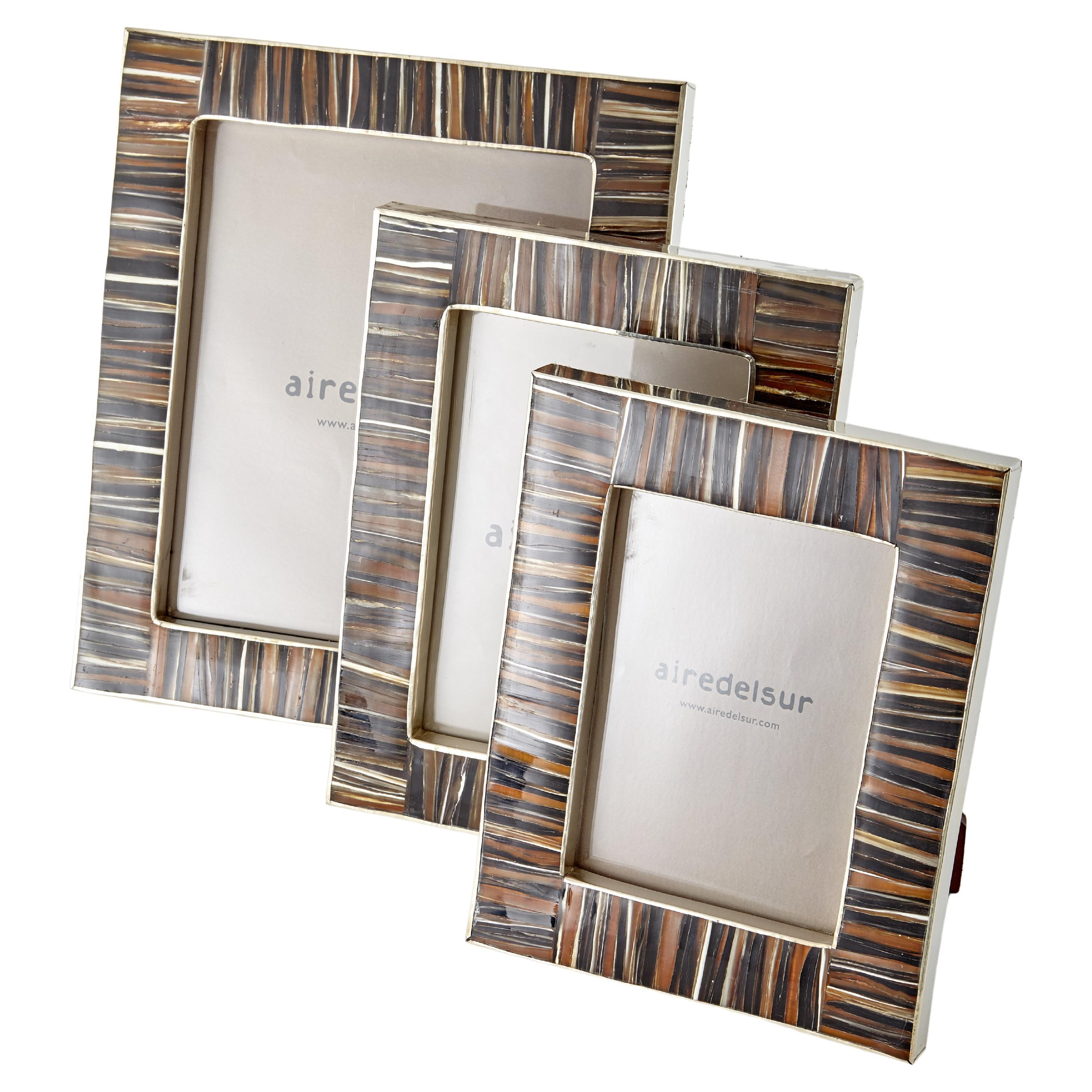 Set Capa Small, Medium and Large Square Photoframes, Horn and Alpaca ...