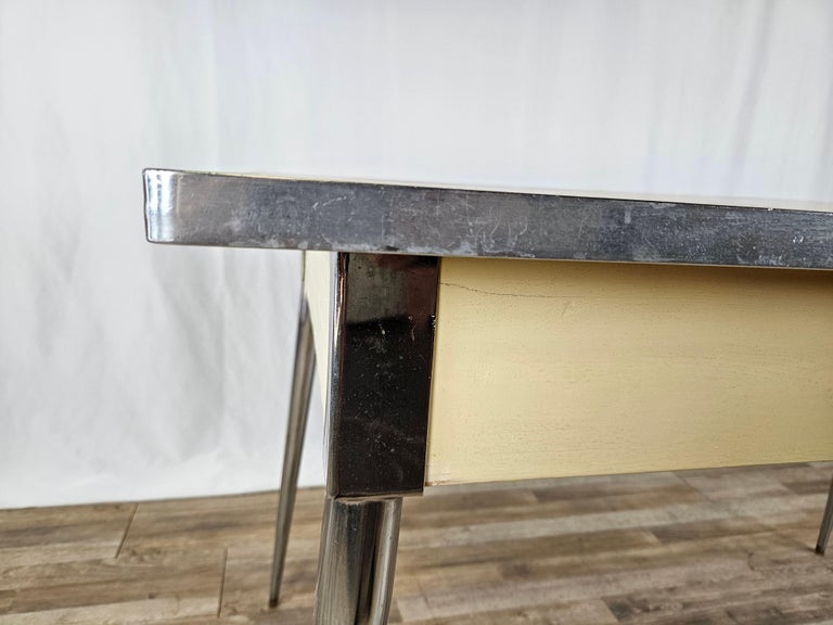 Dining set with red formica table and 4 chairs For Sale at 1stDibs