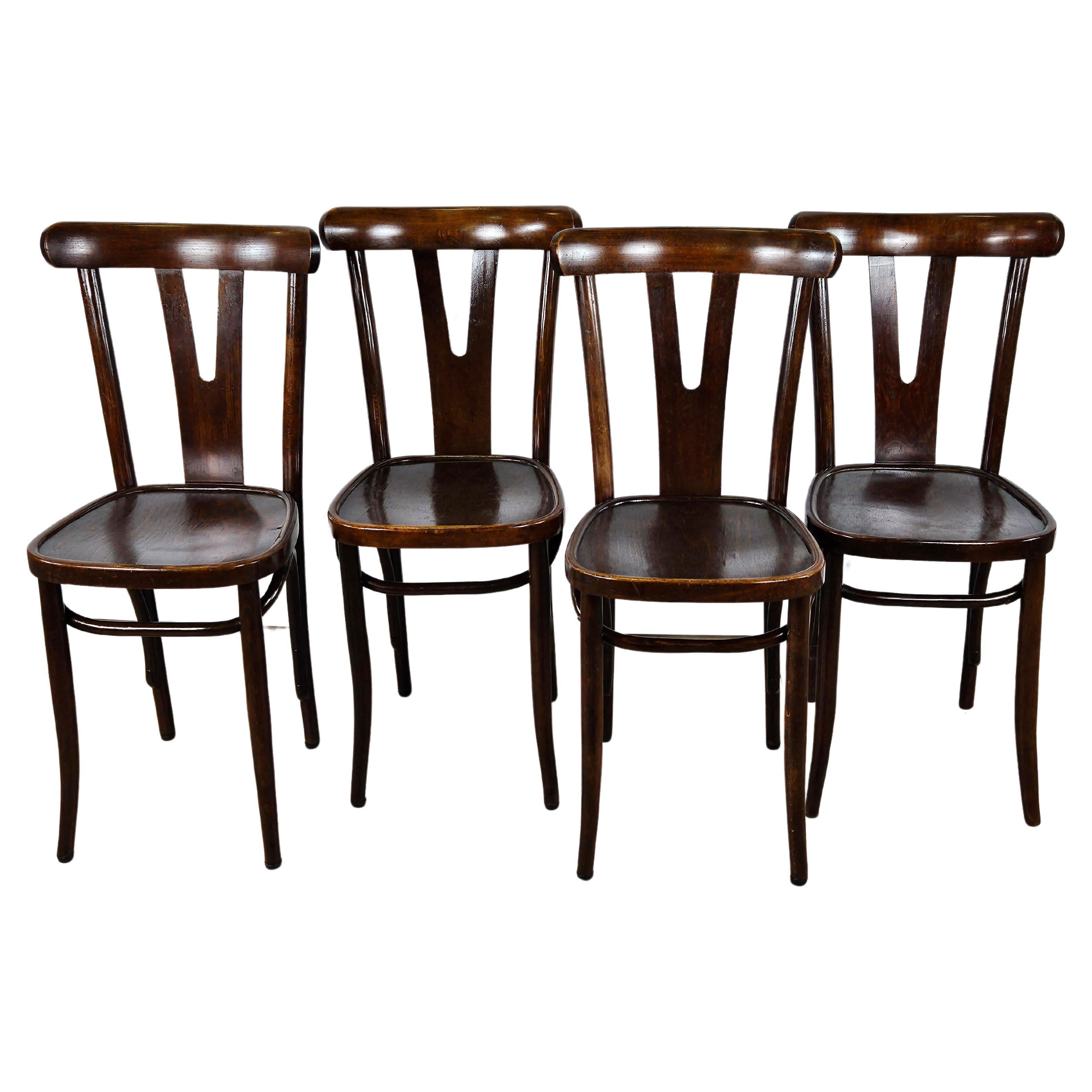 Rare Set of Bentwood Dining Chairs by Iver Bertelsen for Steelcraft at ...
