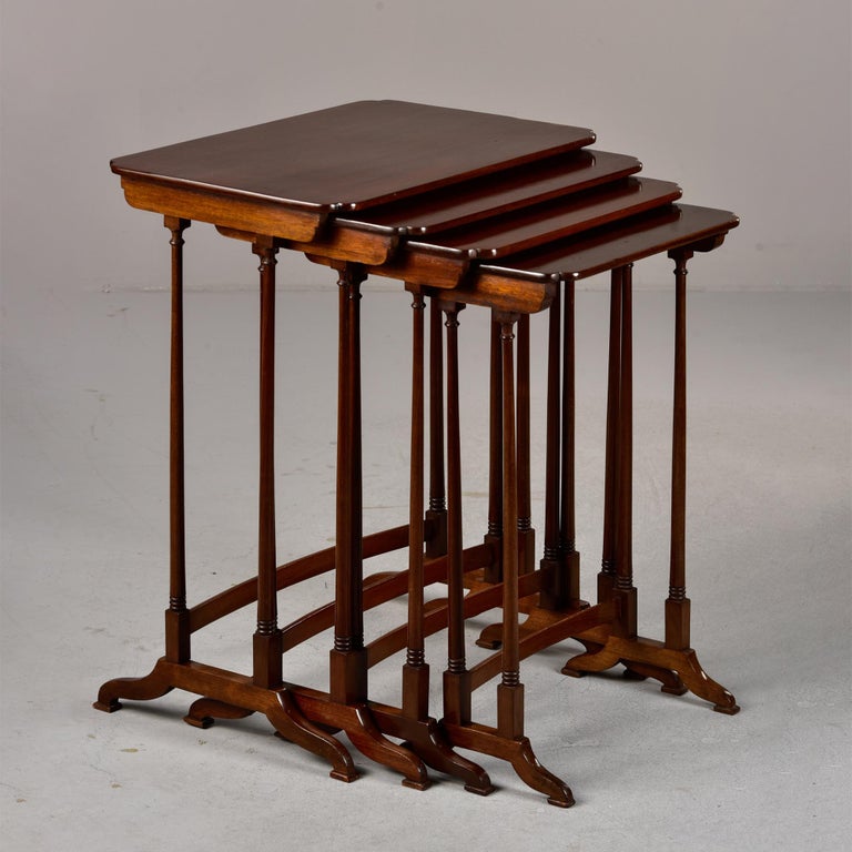 Set Early 20th C English Quartteto Mahogany Tables For Sale at 1stDibs