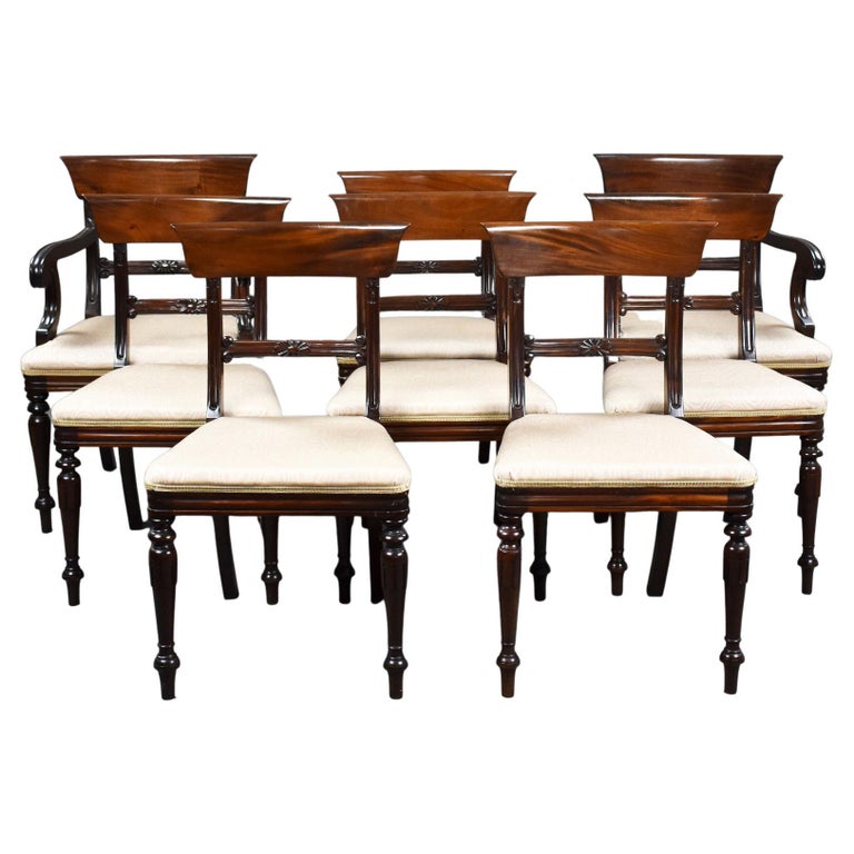 Set Eight 1930s Mahogany Dining Chairs at 1stDibs