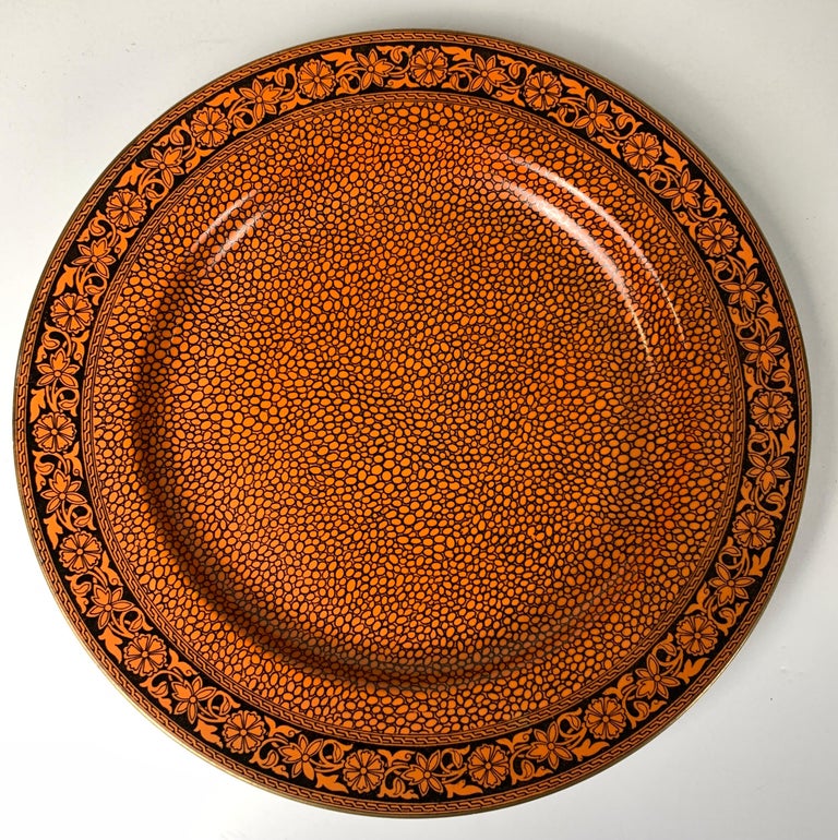 Set 11 Antique Dinner Plates Rust Color Masons Sharkskin Pattern Circa ...